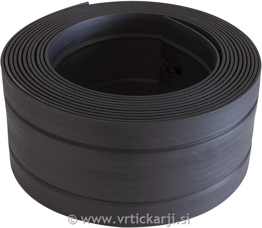 Vrtna obroba, pvc, 8 m x 12,5 cm, guma, siva - Zeleni bazar - vrtickarji.si